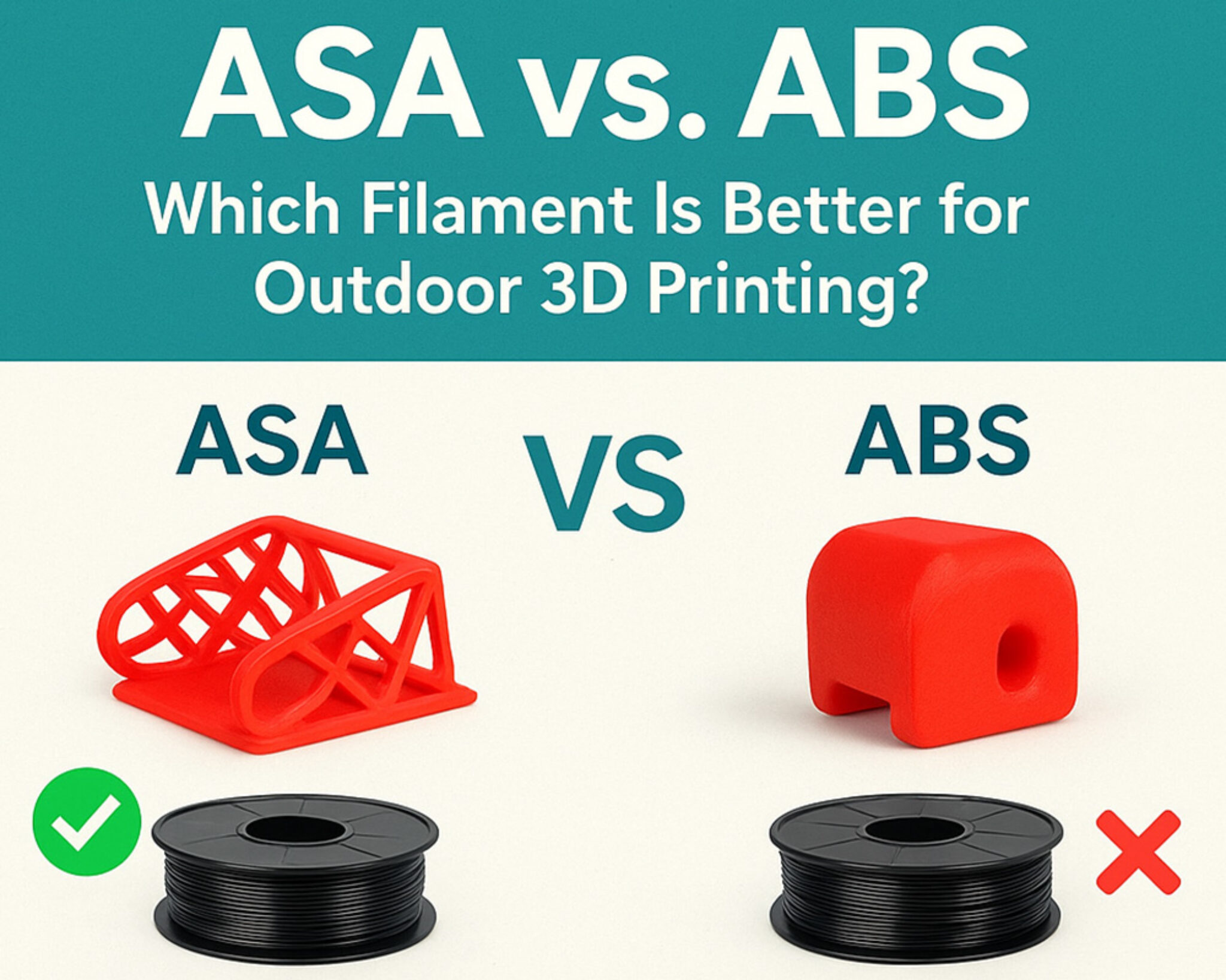 ASA vs. ABS: Which Filament Is Better for Outdoor 3D Printing?