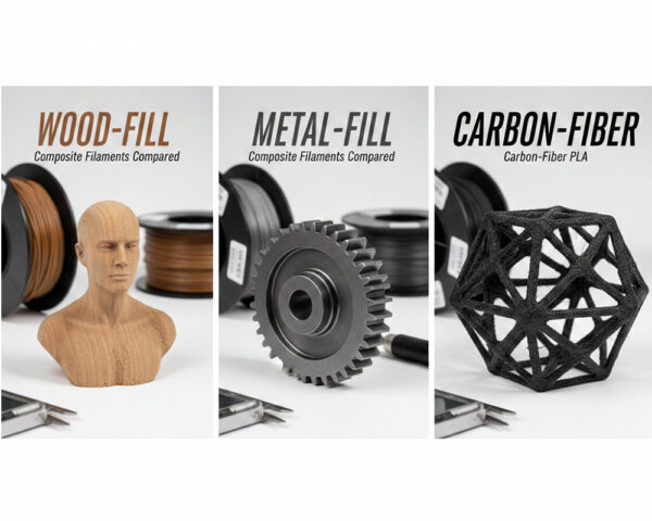 Wood vs. Metal vs. Carbon Fiber PLA: Composite Filaments Compared